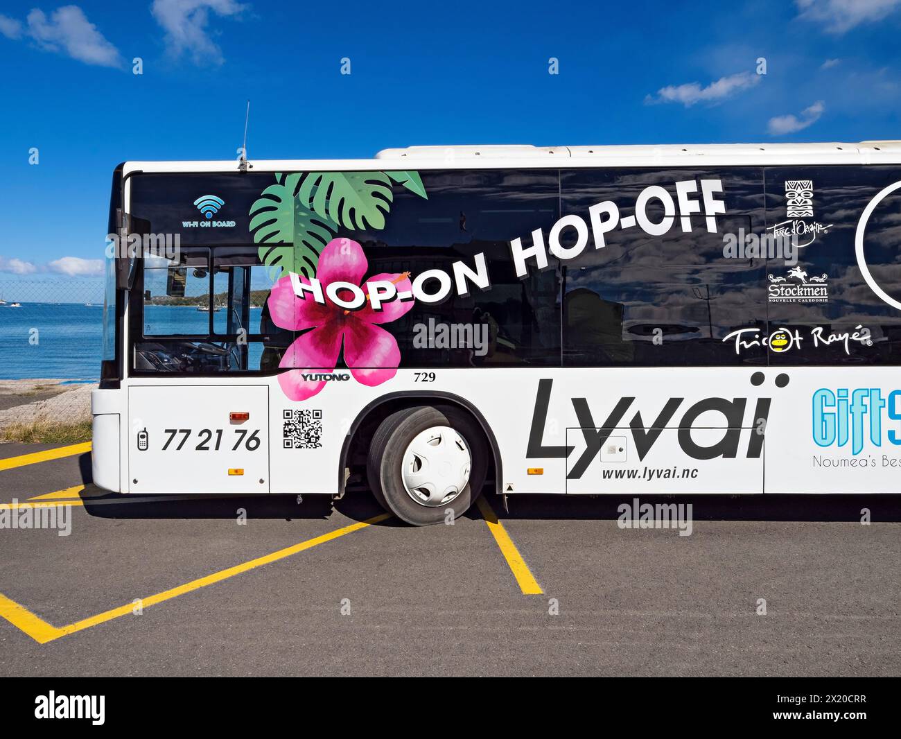 South Pacific Cruise / A Noumea Lyvai sightseeing bus waits for Cruise ...