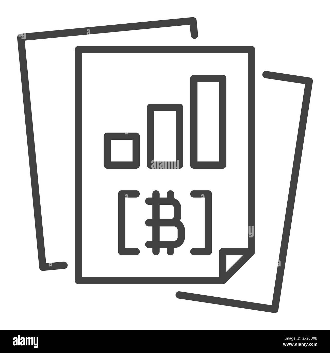Bitcoin Documents vector Cryptocurrency Business concept outline icon ...