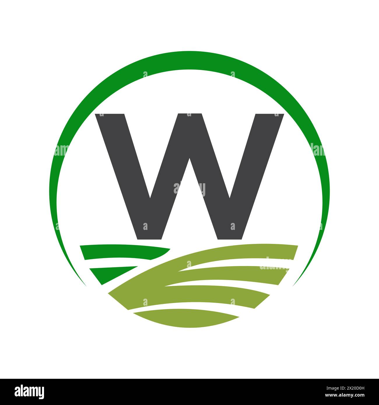 Agriculture Logo On Letter W Concept For Farming Symbol Stock Vector ...