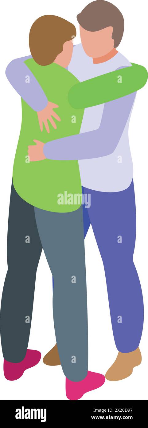 Date romance couple icon isometric vector. Outdoor meeting. Character ...