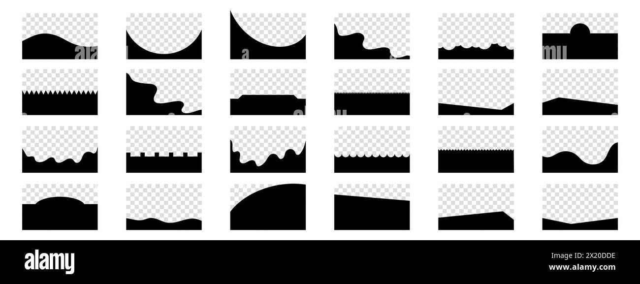 Website bottom border and header set with drops, waves, organic and ...