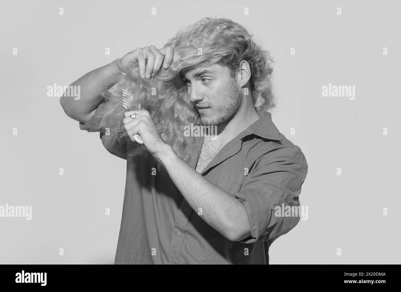 Tangled hair brush Black and White Stock Photos & Images - Alamy