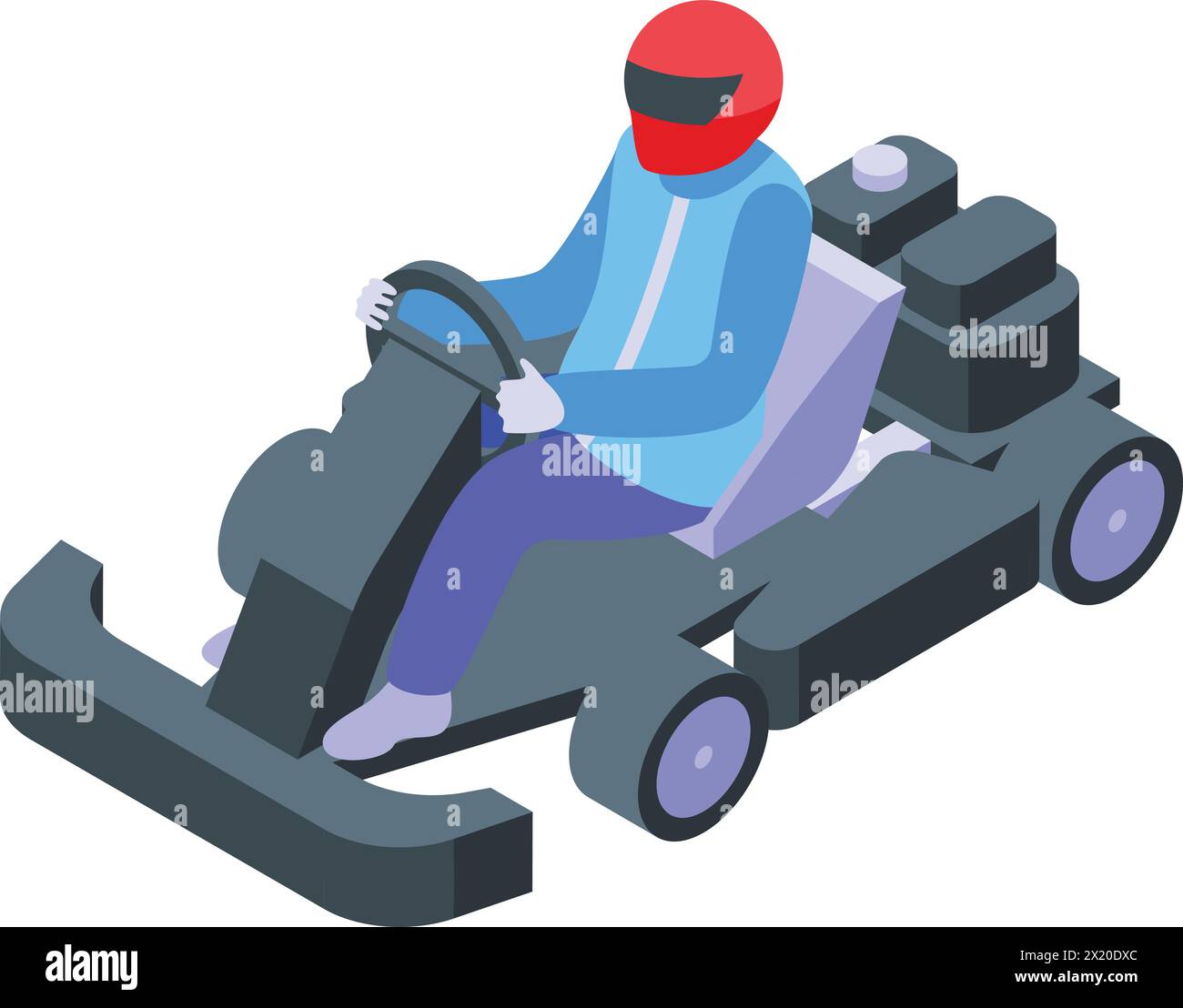 Active kart driver icon isometric vector. Fast cart lap. Carting motion ...