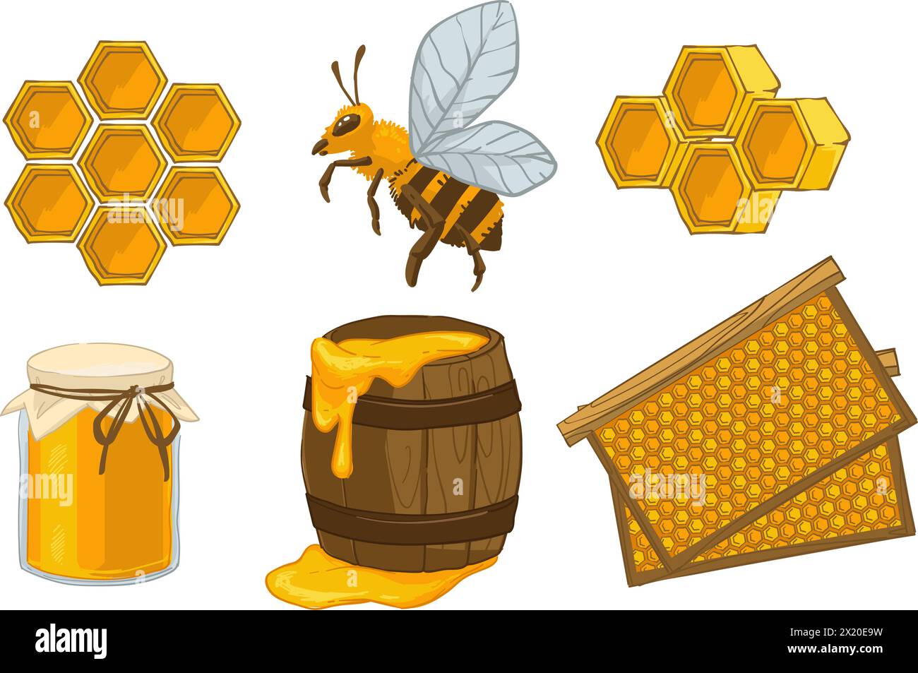 Honey Production Beekeeping Elements vector Stock Vector Image & Art - Alamy