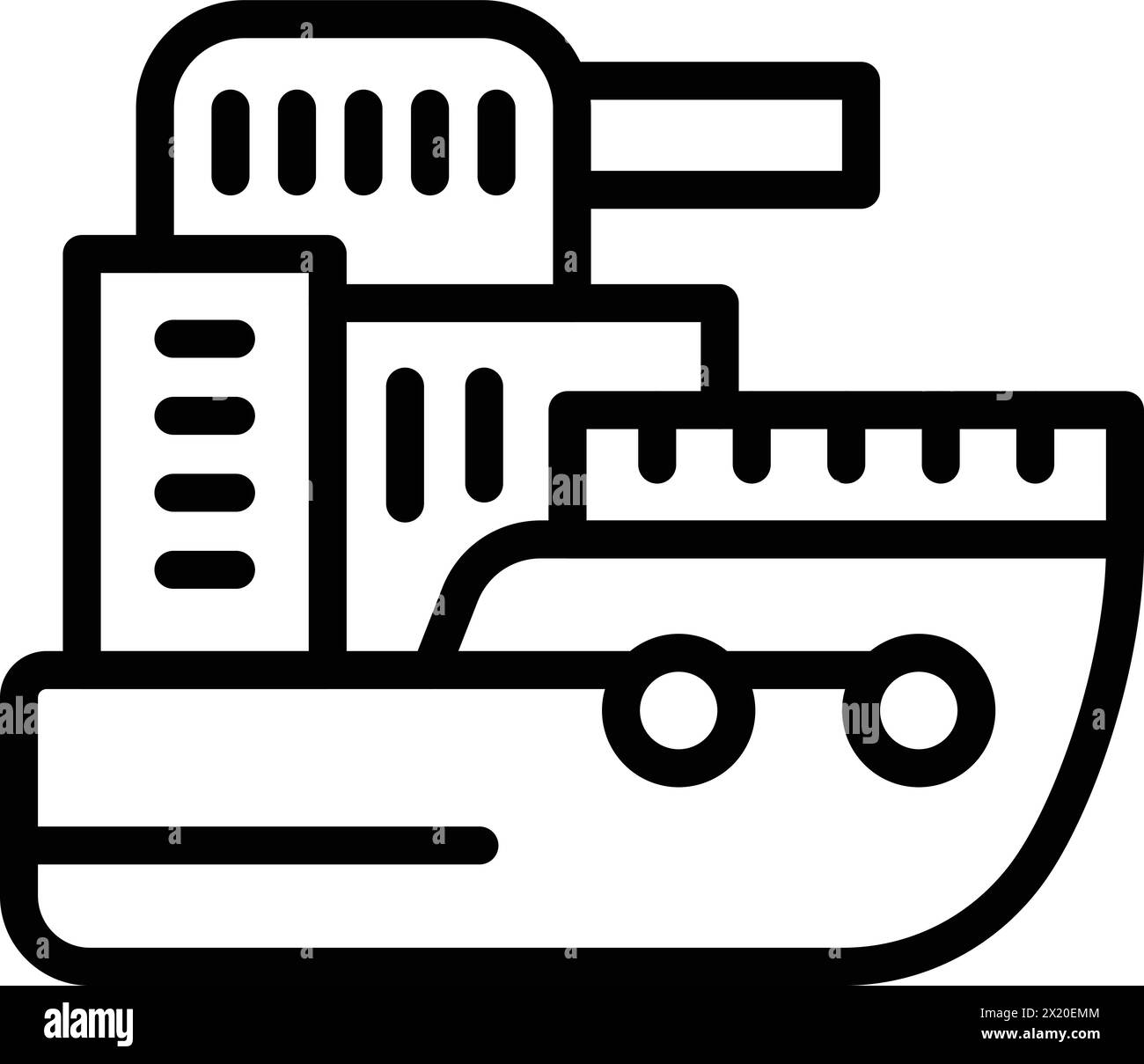 Warship icon outline vector. Military boat. Marine fighting ship Stock ...