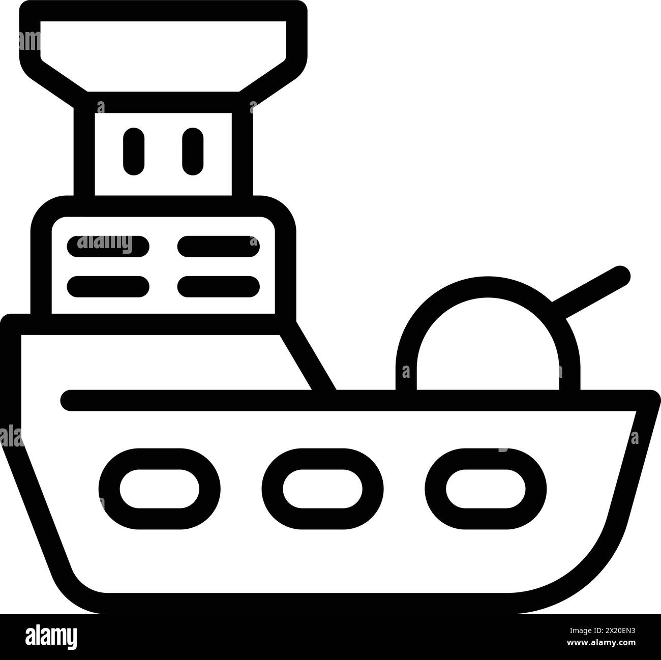 Armored battleship icon outline vector. Ocean defense vessel. Army ship ...