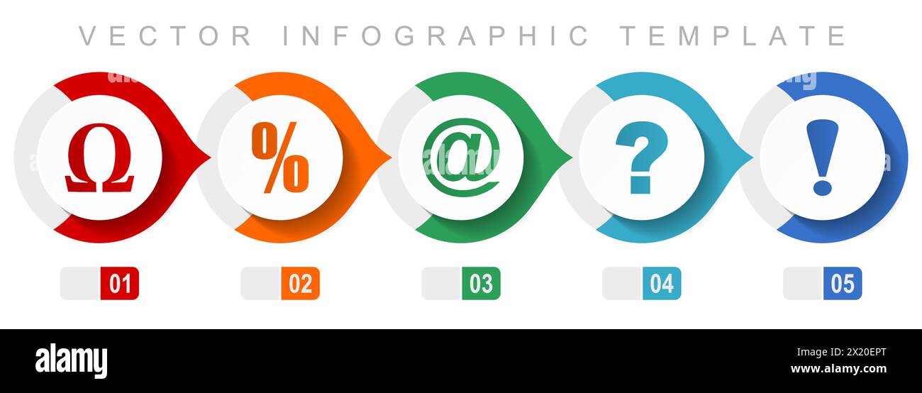 Symbols flat design infographic template, miscellaneous symbols such as ...