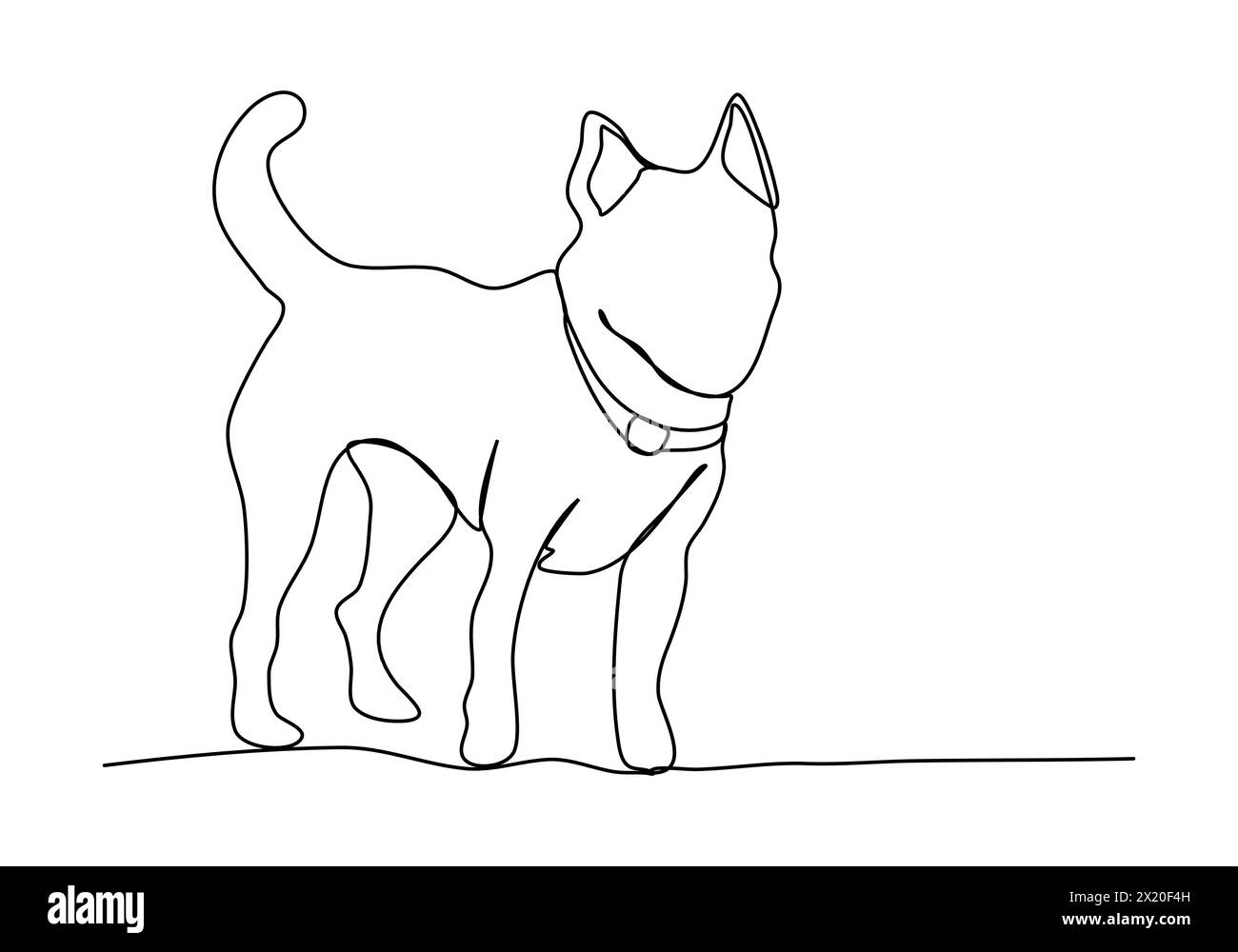 Dog, one line drawing vector illustration Stock Vector Image & Art - Alamy