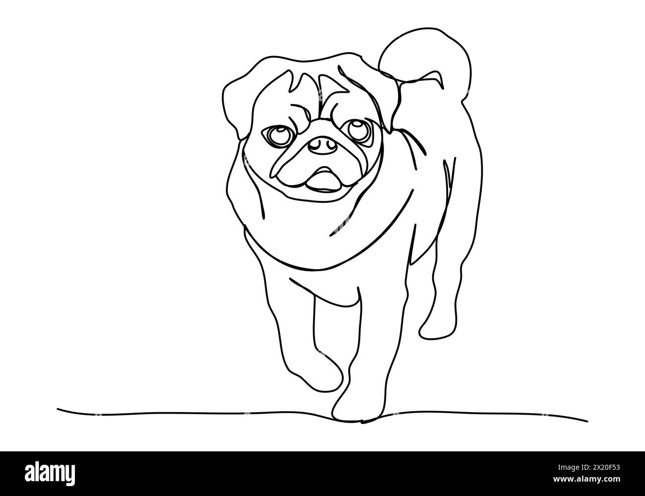 Dog, one line drawing vector illustration Stock Vector Image & Art - Alamy