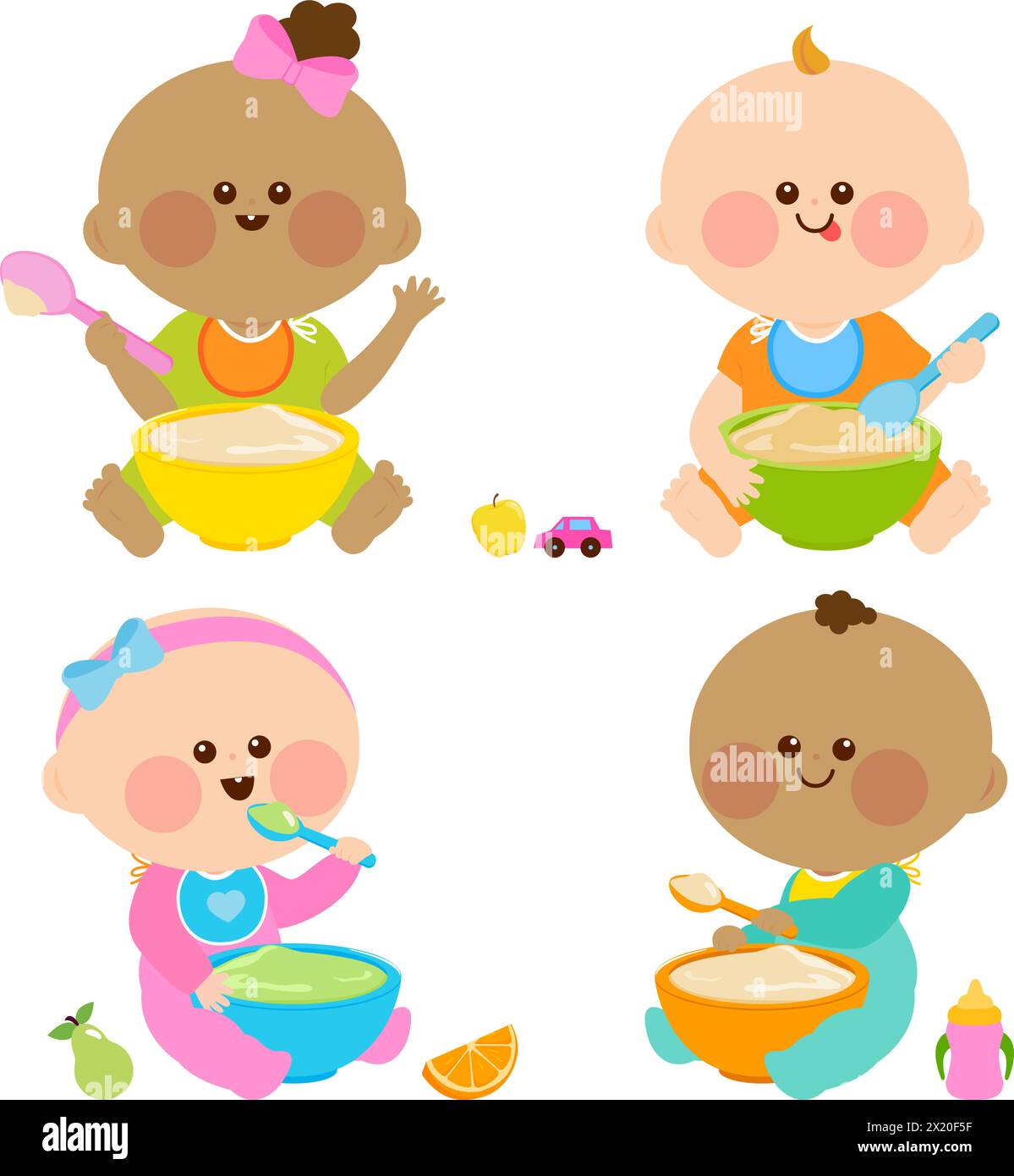 African eating cereal Stock Vector Images - Alamy