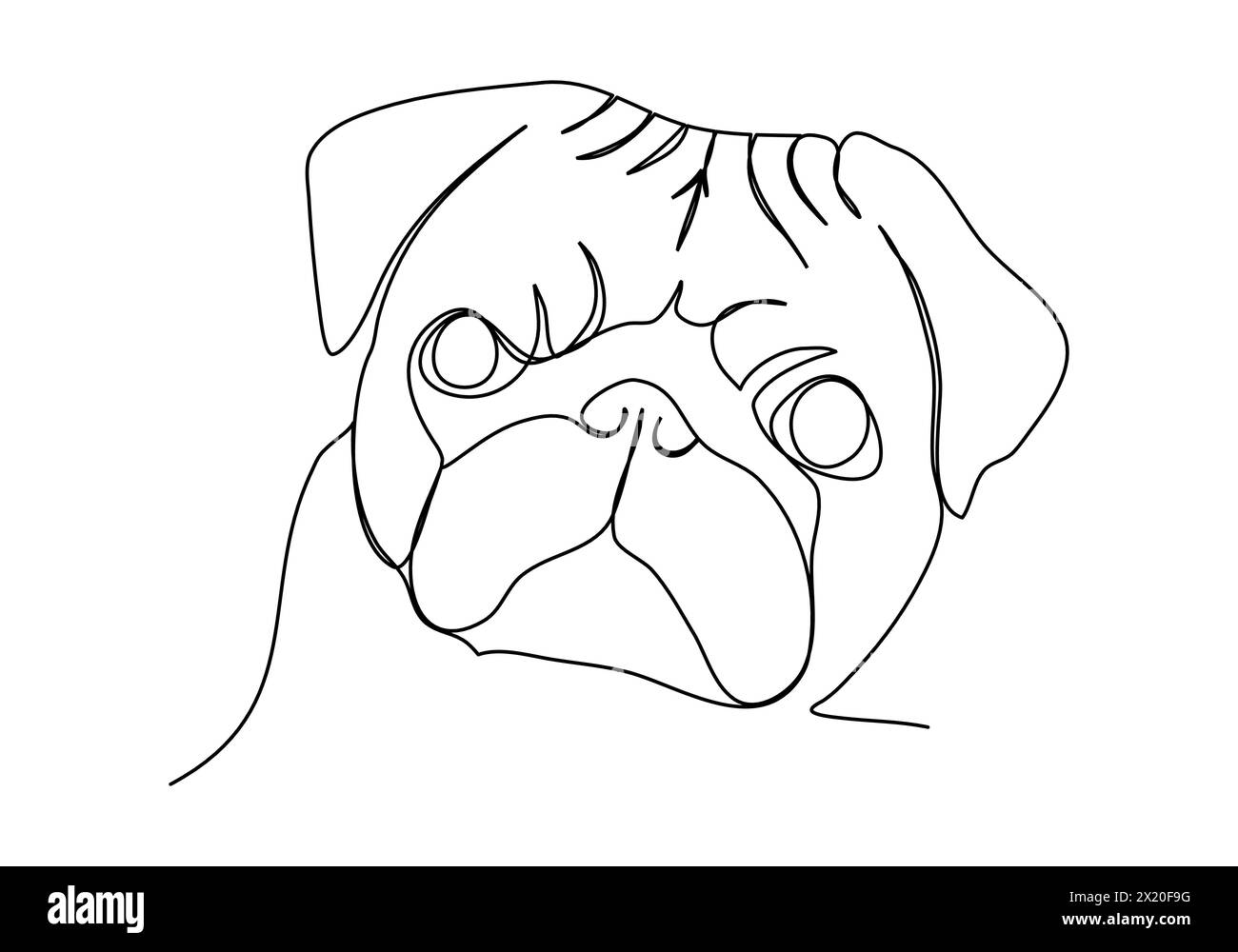 Dog, one line drawing vector illustration Stock Vector Image & Art - Alamy