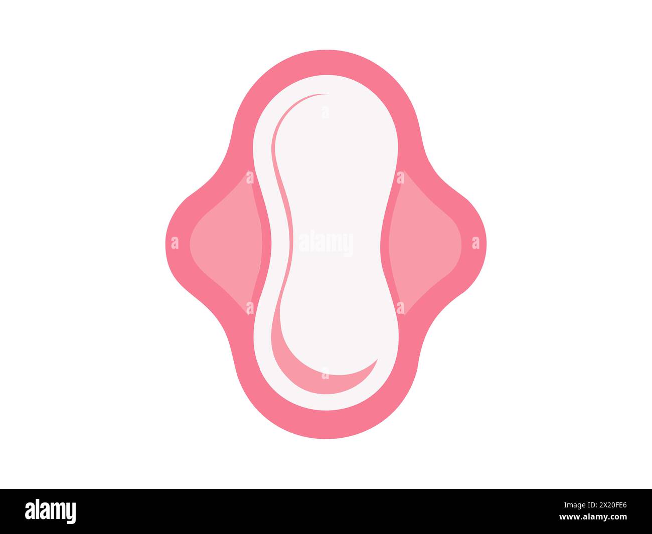 Pink sanitary pad with wings. Vector illustration of a sanitary napkin ...
