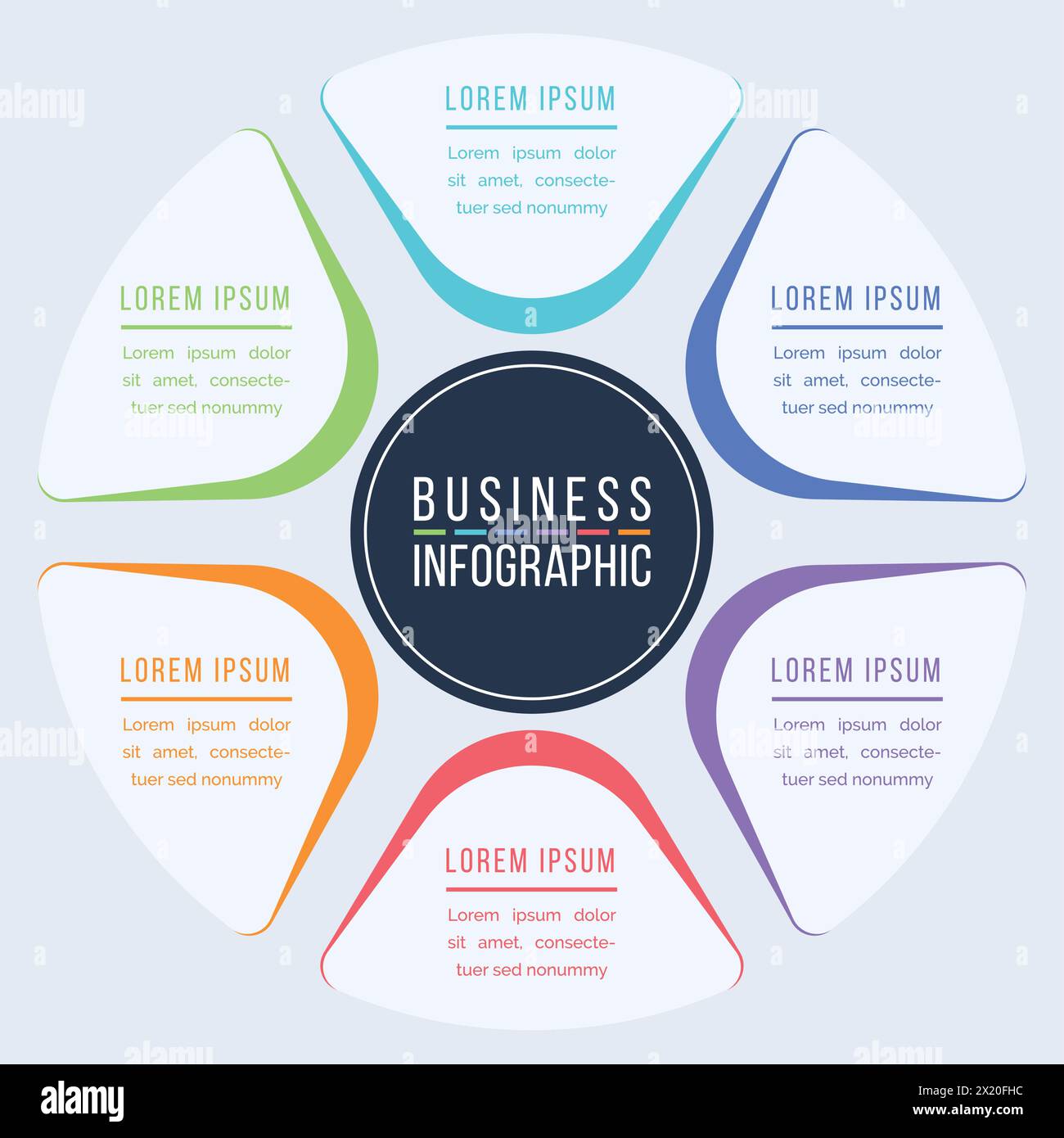 Infographic circle design 6 Steps, objects, elements or options ...