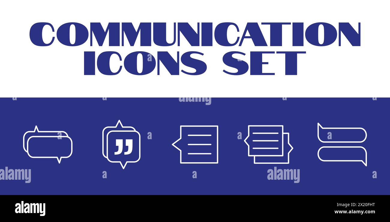 Line Communication Message Icons Set Vector Msg texting Vector Icons Set Stock Vector Image ...