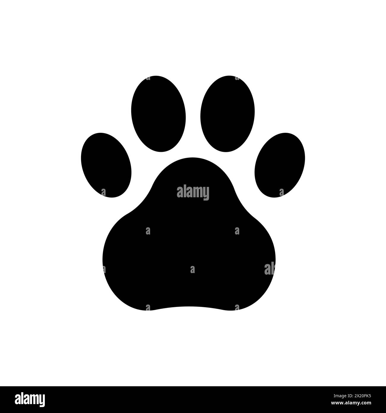 Black paw print. Simple silhouette. Animal track symbol. Minimalist ...
