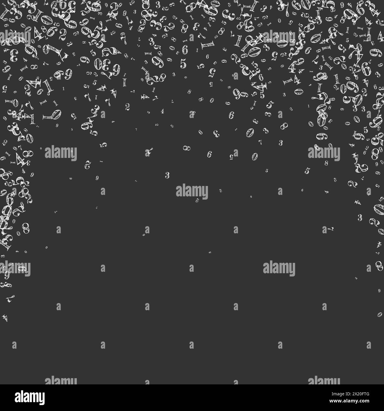 Flying digits and numbers. School math notebook cover. Back to school ...