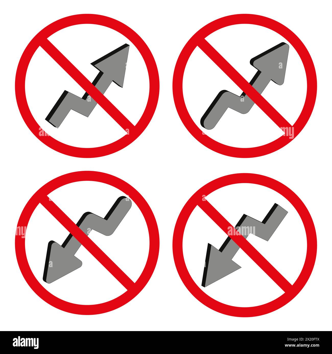 No direction arrows set. Navigation prohibited symbol. Traffic ...