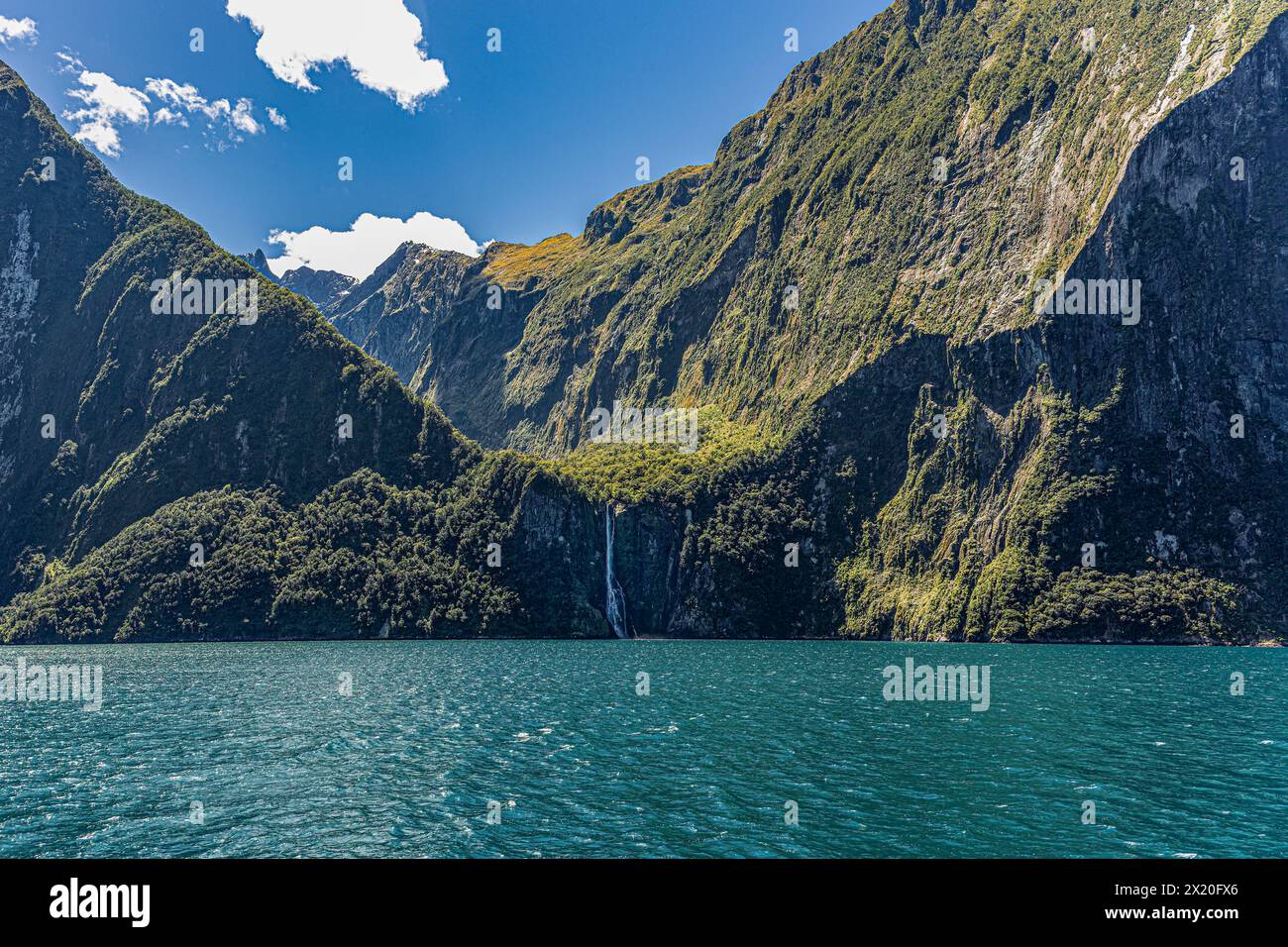 Views of Milford Sound while on a boat to the ocean Stock Photo - Alamy