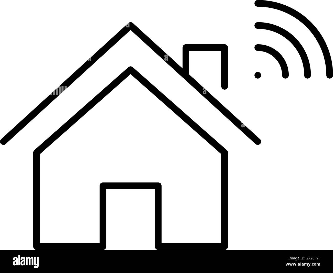Smart home with wi-fi symbol. Connectivity and networking. Pixel ...