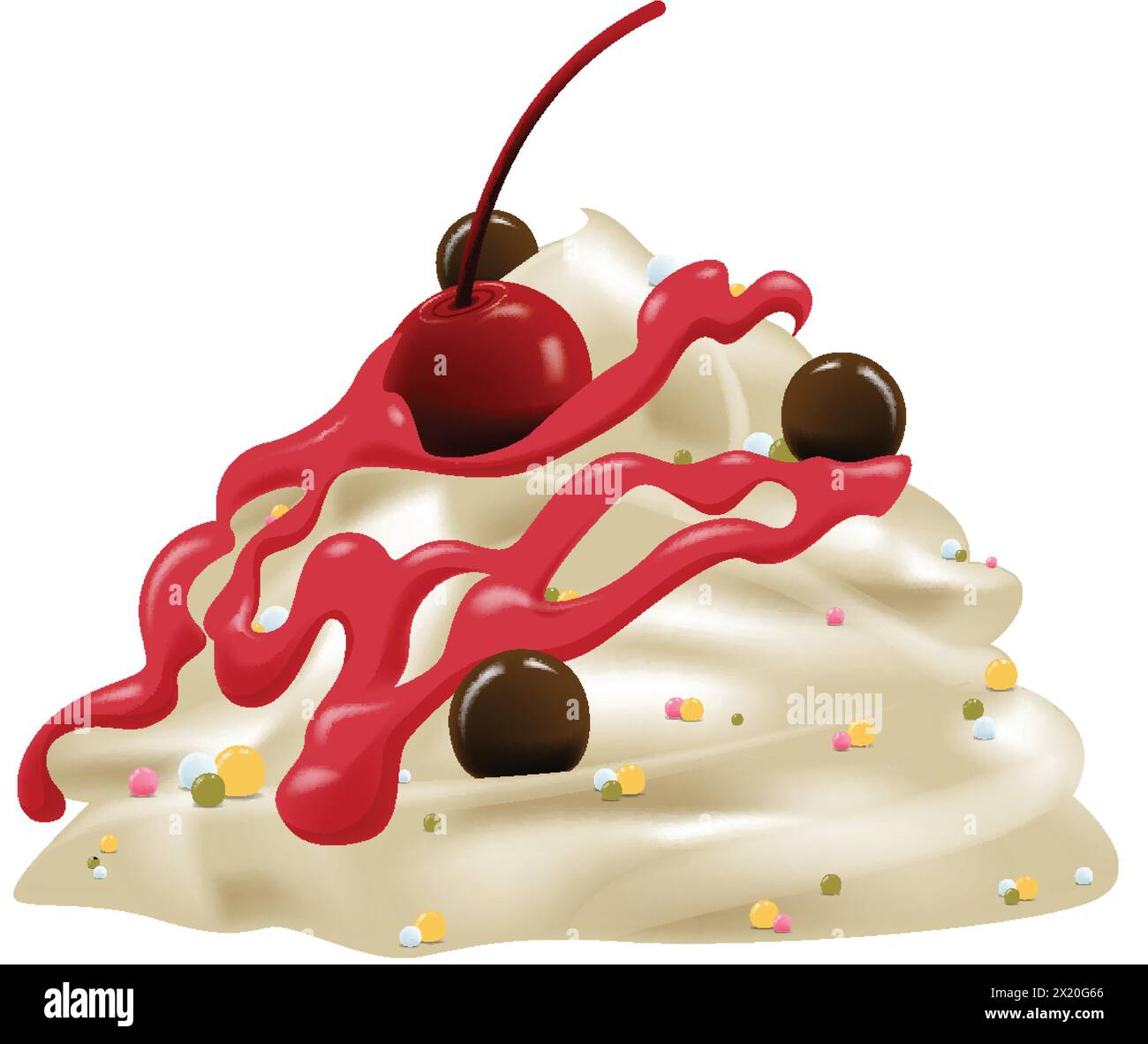 Vector illustration of a dessert with toppings Stock Vector Image & Art ...