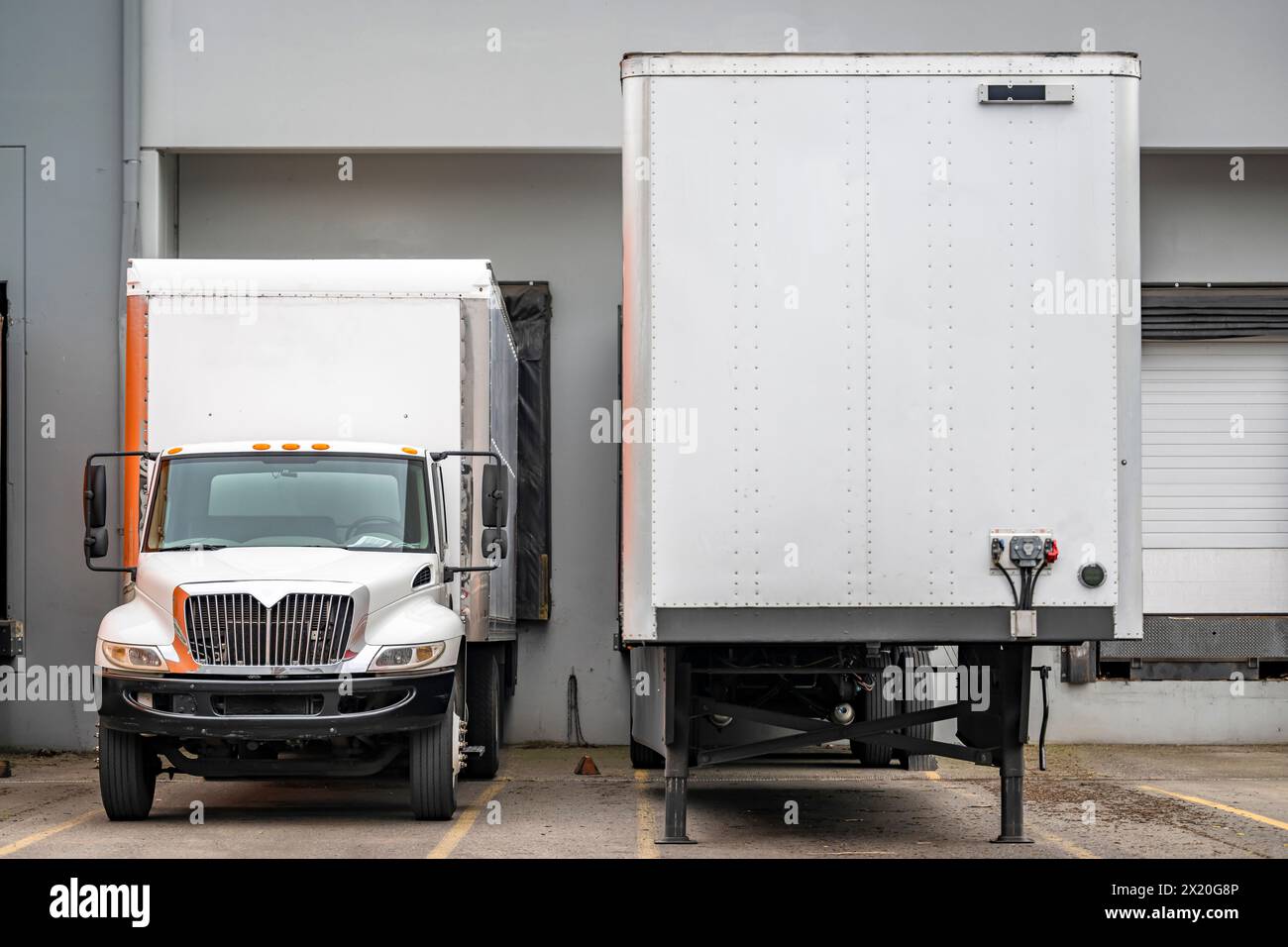 Box Truck On Semi Trailer