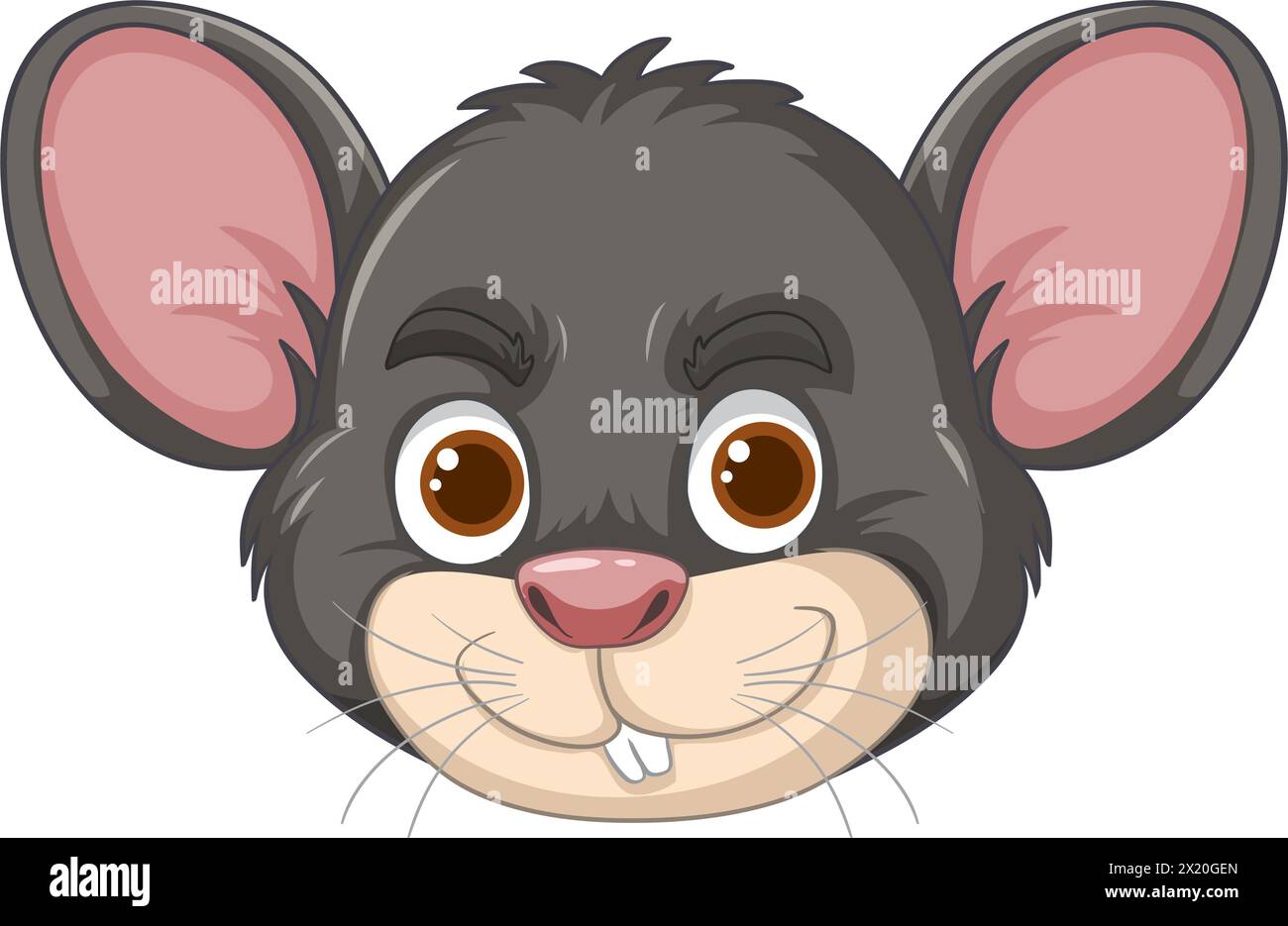 Adorable vector illustration of a smiling mouse face Stock Vector Image ...
