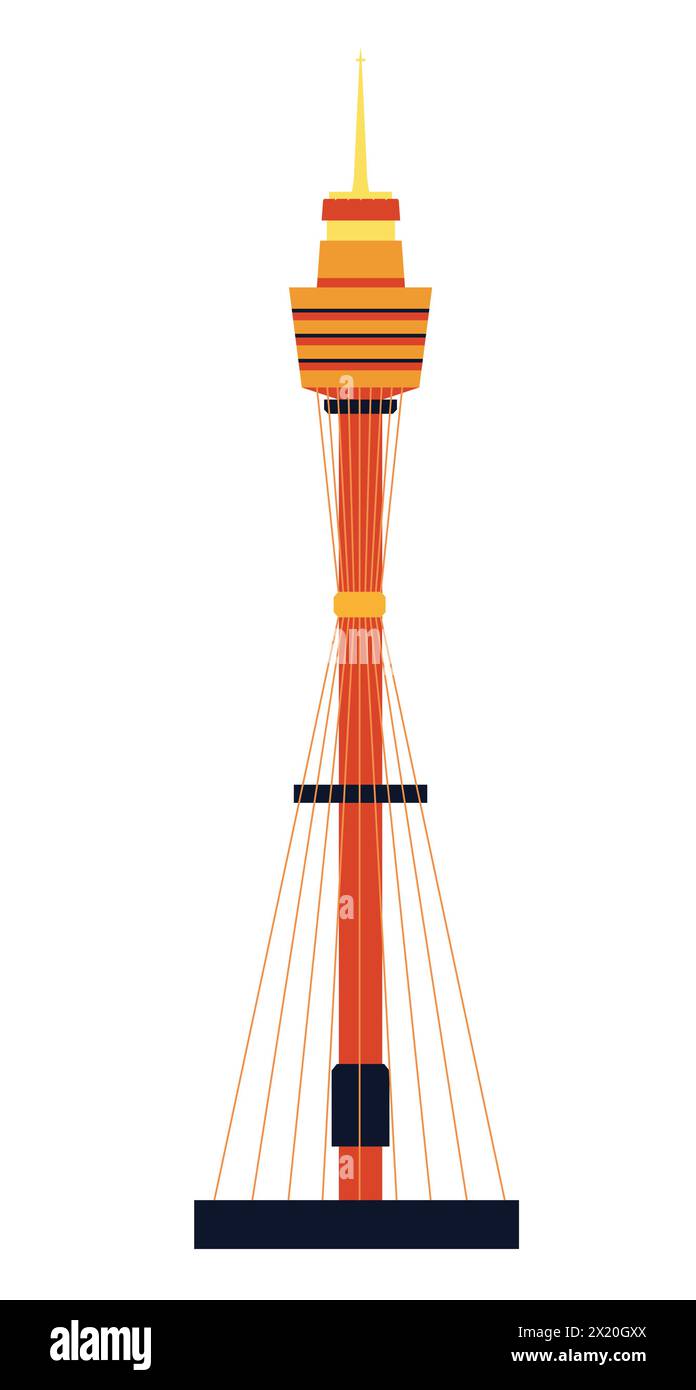 Sydney Tower Eye - modern flat design style single isolated image. Neat ...