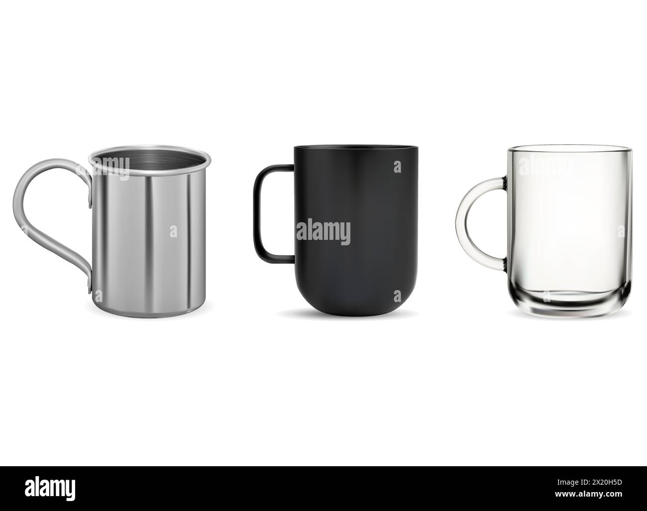 Enamel white mug mockup Stock Vector Images - Alamy