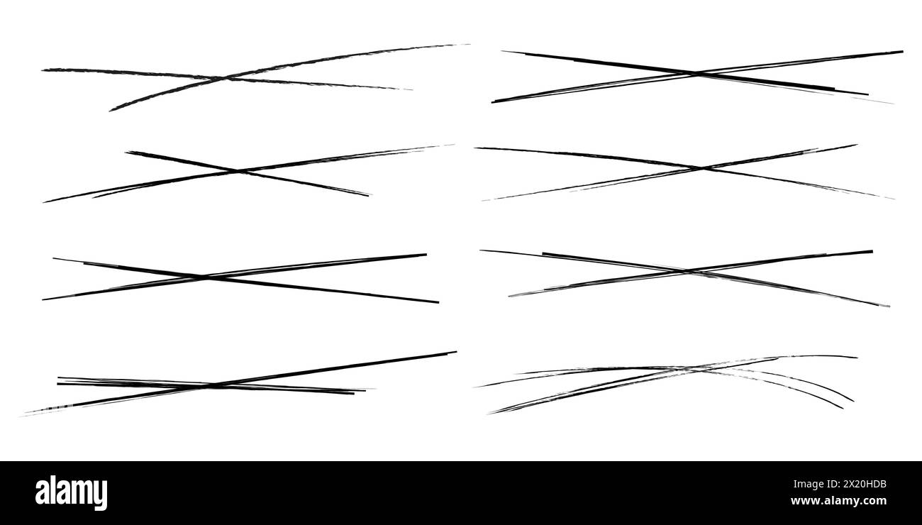 Underline scribble lines, cross stoke, set free hand fast marks ...