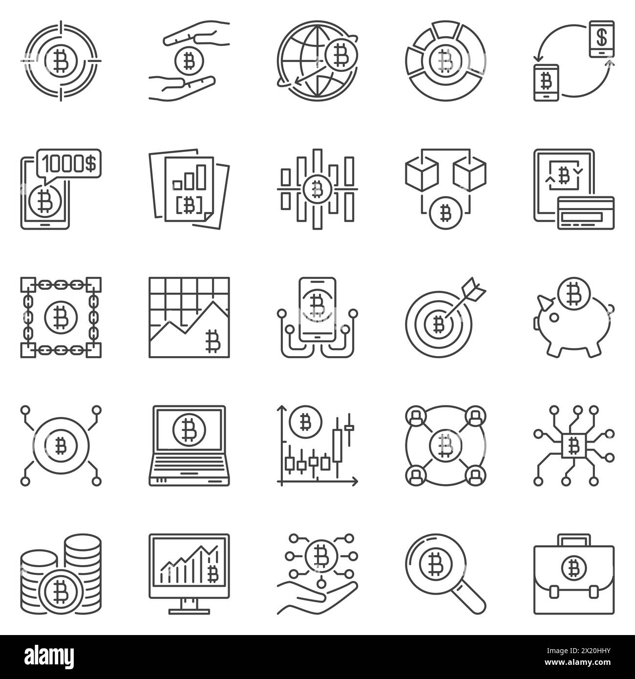 Cryptocurrency logo set Black and White Stock Photos & Images - Alamy