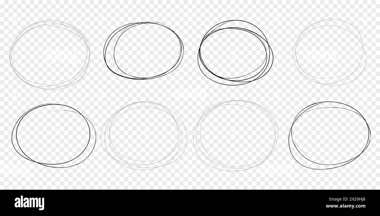 Circle scrible circular frame, fast mark, pencil line doodle frame ...