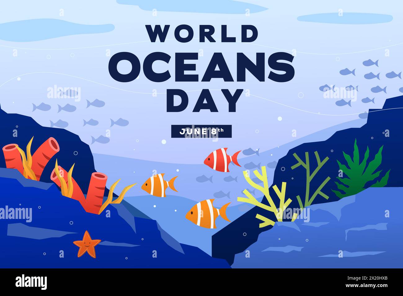 gradient world ocean day background illustration vector design Stock ...