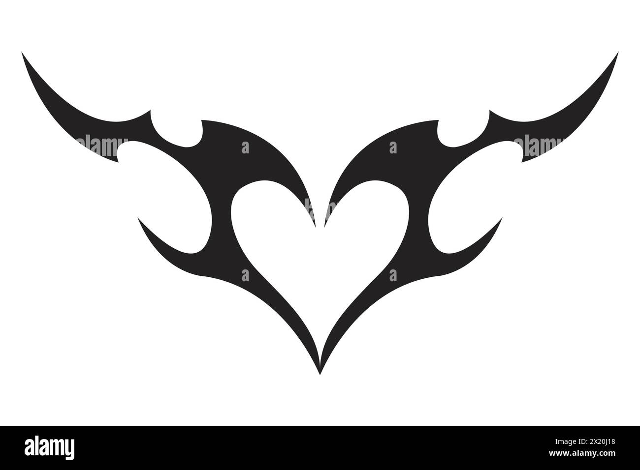 Neo tribal heart y2k aesthetic tattoo gothic cover, fire or wings ...