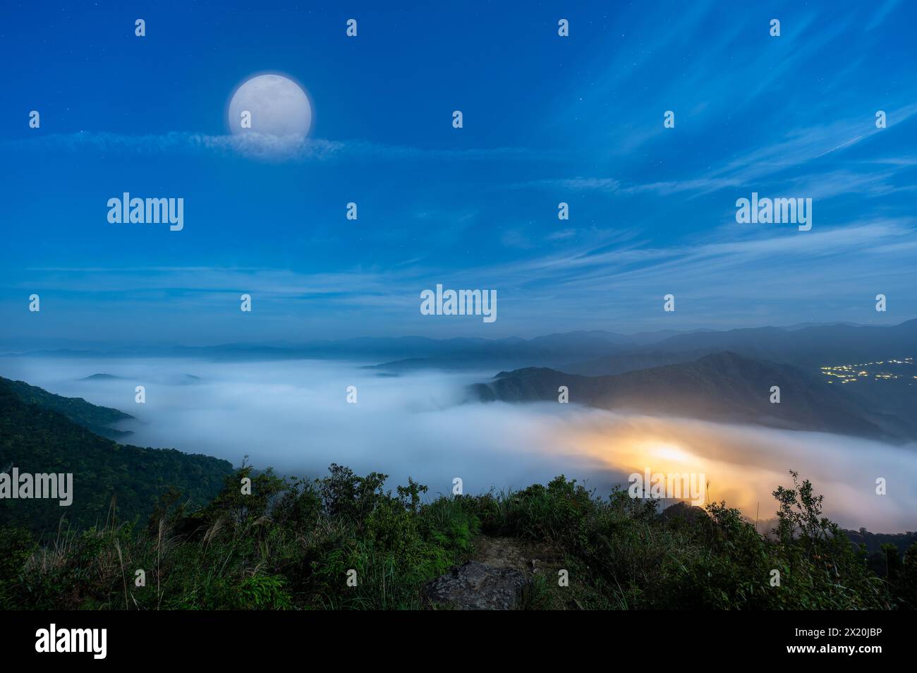 Turquoise moon space hi-res stock photography and images - Alamy