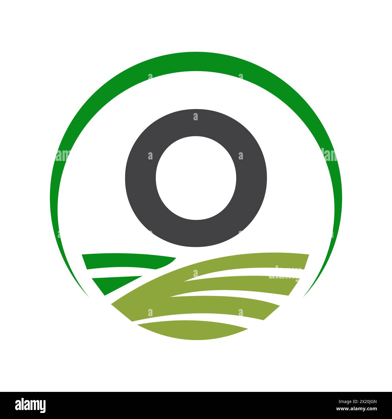 Agriculture Logo On Letter O Concept For Farming Symbol Stock Vector ...