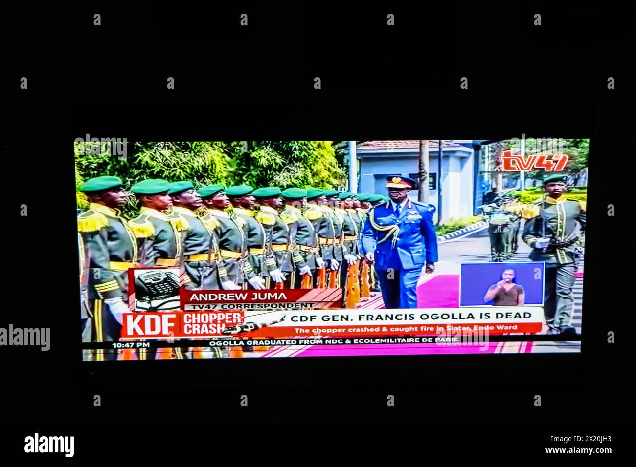 Kenya. 18th Apr, 2024. Screen grab taken from Kenya's TV47 as it ...