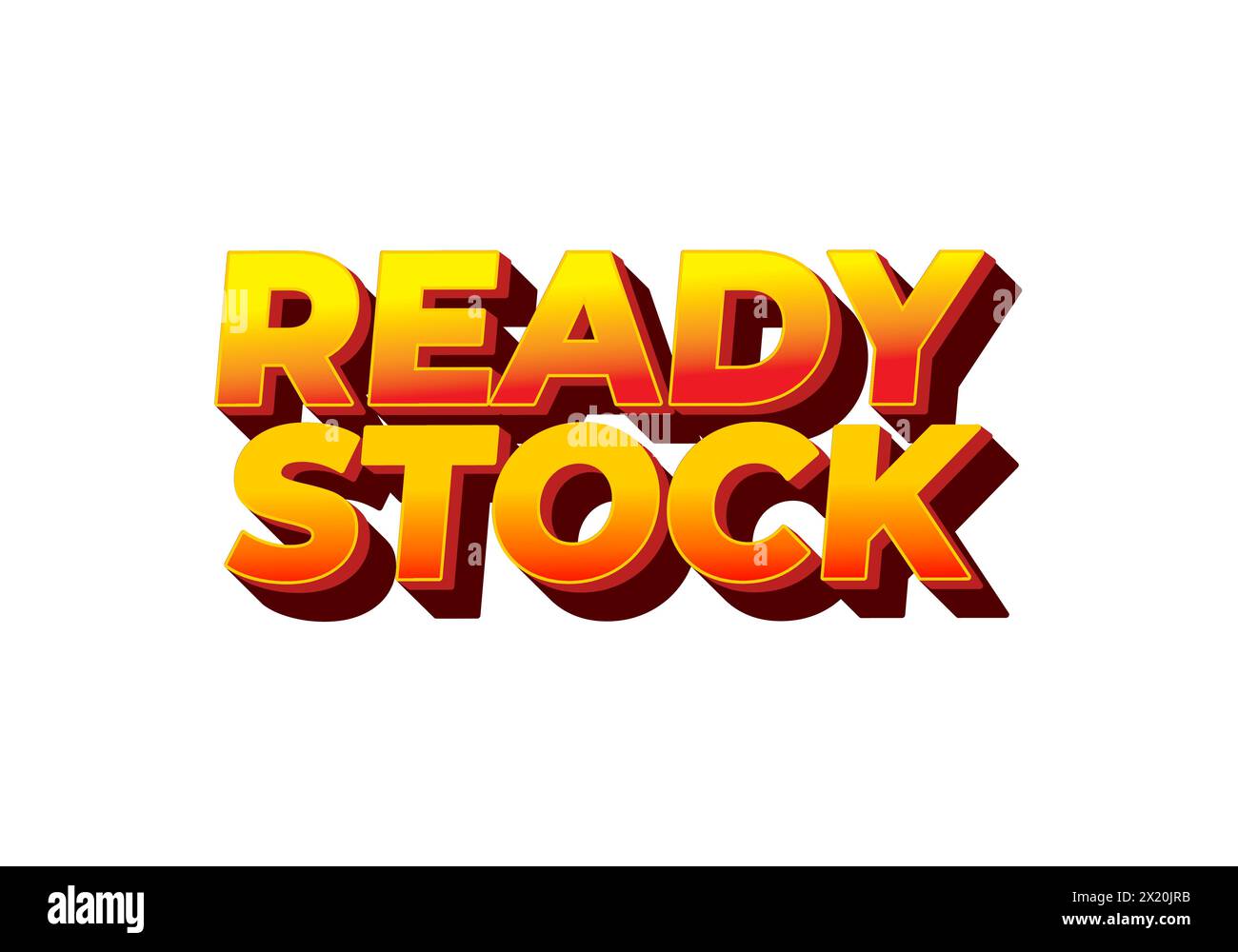 Ready stock. Text effect design in 3 dimension style in yellow red ...