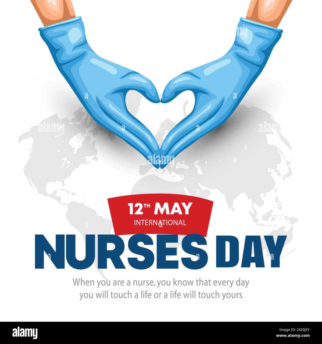 happy international nurse day. super hero nurse hand. abstract vector ...