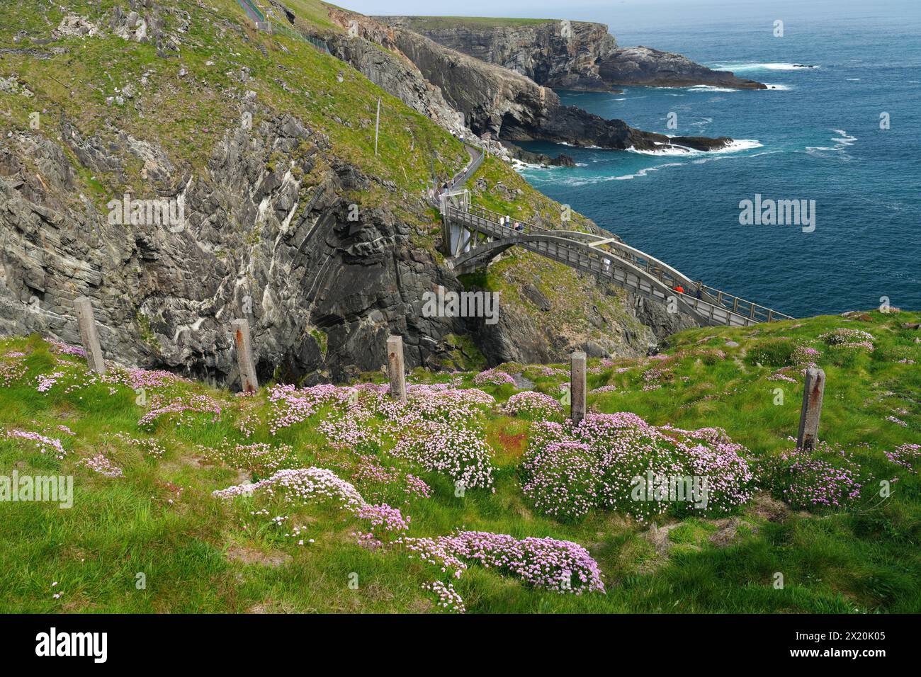 Ireland, County Cork, Mizen Peninsula, bridge to Mizen Head Lighthouse ...