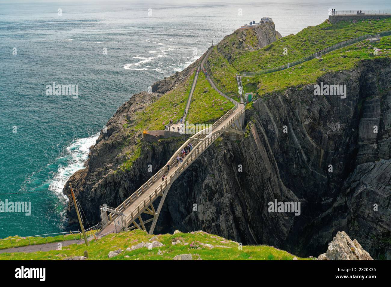 Ireland, County Cork, Mizen Peninsula, bridge to Mizen Head Lighthouse ...