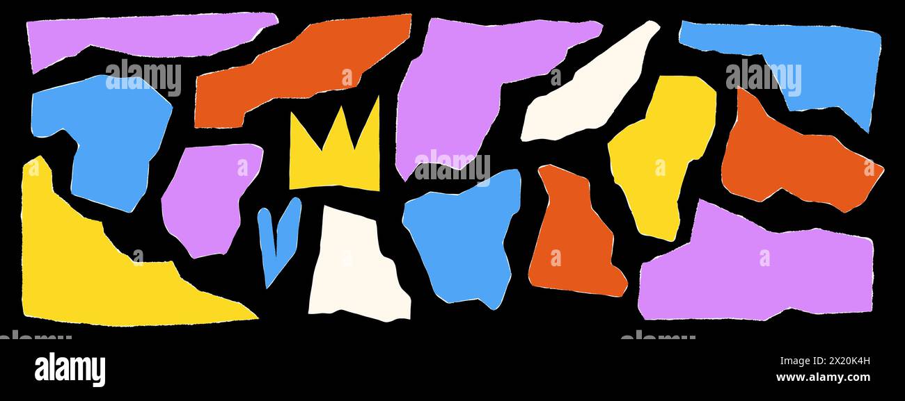 Torn paper frames with jagged edges. Design elements for contemporary ...