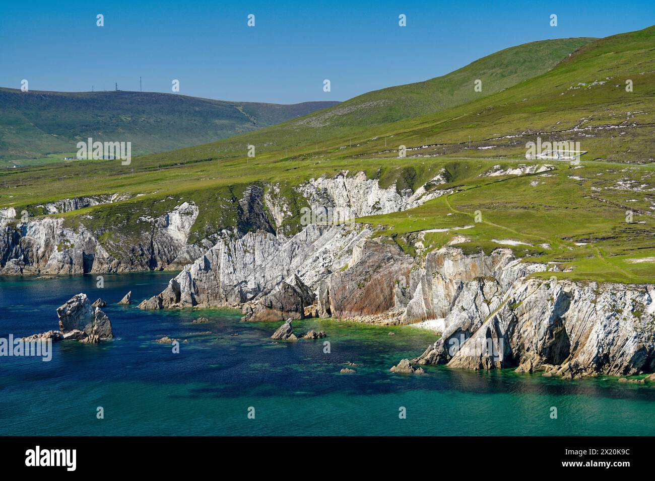 Ireland, County Mayo, Archill Island, southwest coast, white cliffs of ...