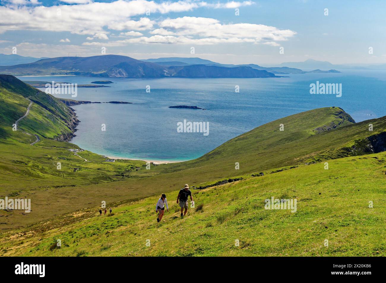 Ireland, County Mayo, Archill Island, view of Keem Bay, hike to the ...
