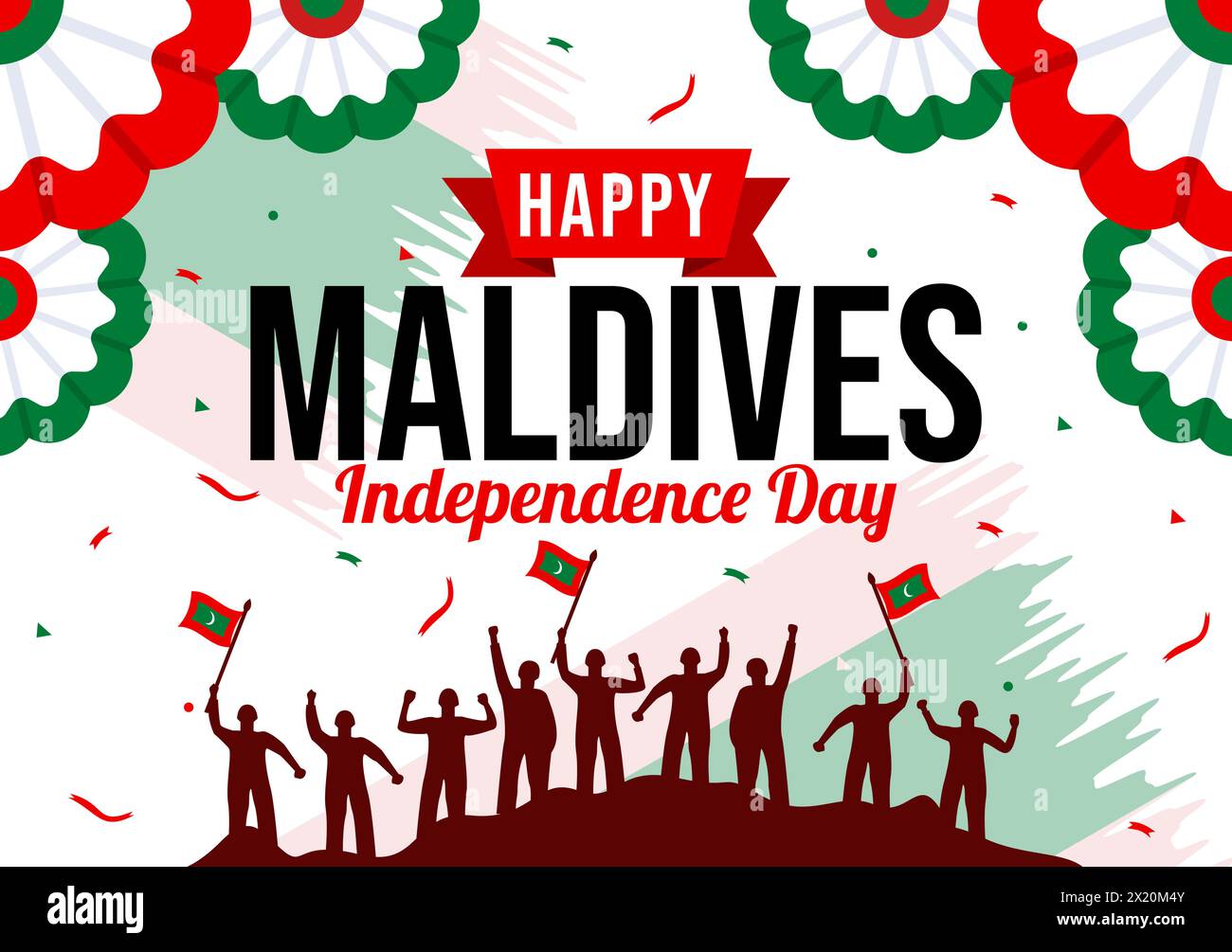 Happy Maldives Independence Day Vector Illustration on 26 July with ...