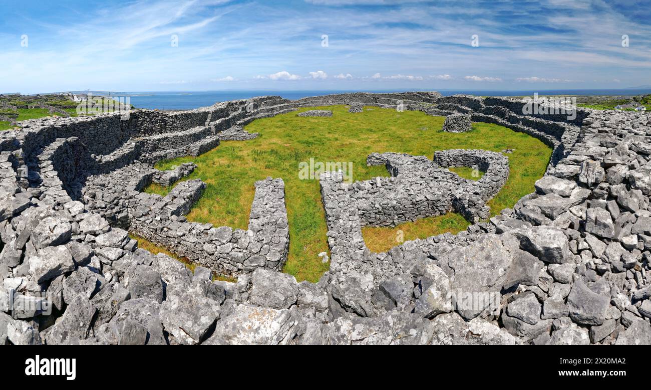 Ireland, County Galway, Aran Islands, Inishmaan Island, Dun Conor stone ...