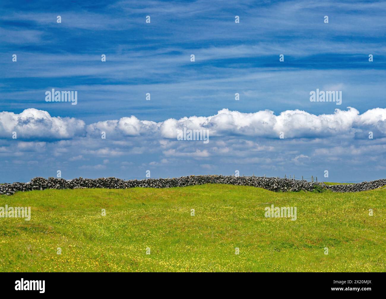 Ireland, County Galway, Aran Islands, Inishmaan Island, stone walls ...