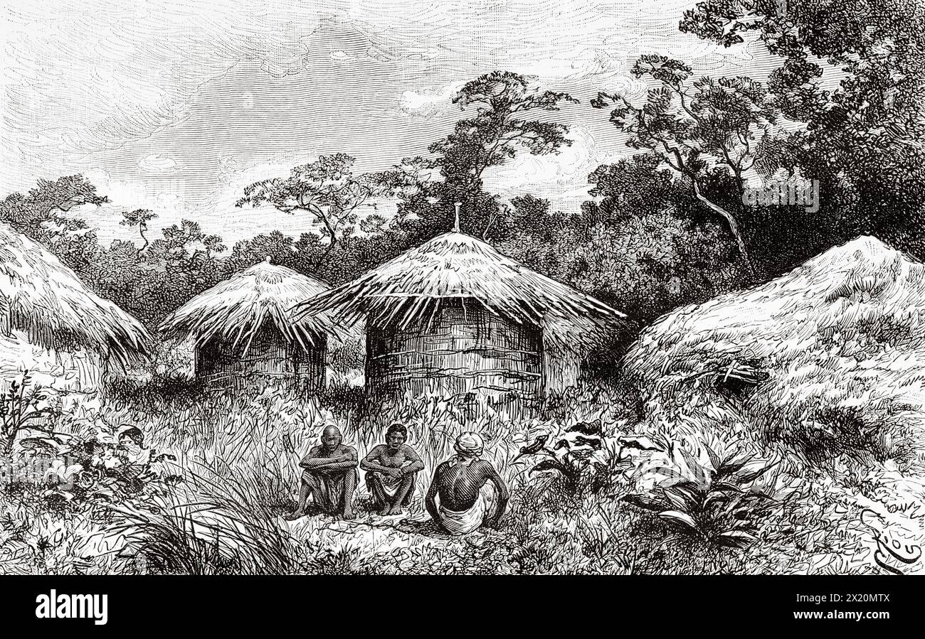 Native African indigenous people of the village of Kameruka, Uganda ...