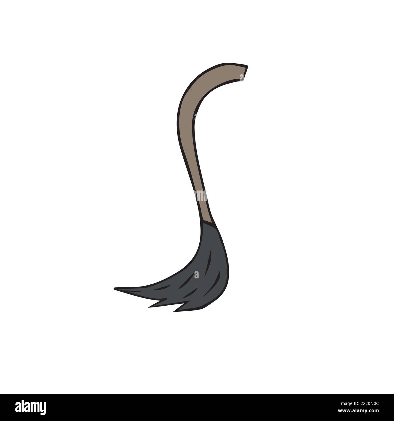 Vector hand drawn doodle sketch colored cow donkey tail isolated on ...