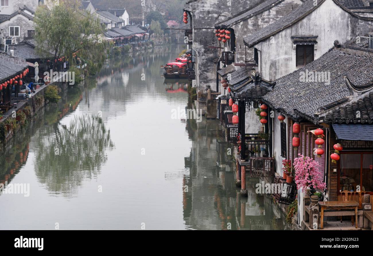 A canal at Fengjing old town in Jinshan district of Shanghai, China December 19, 2023. Photo by ...