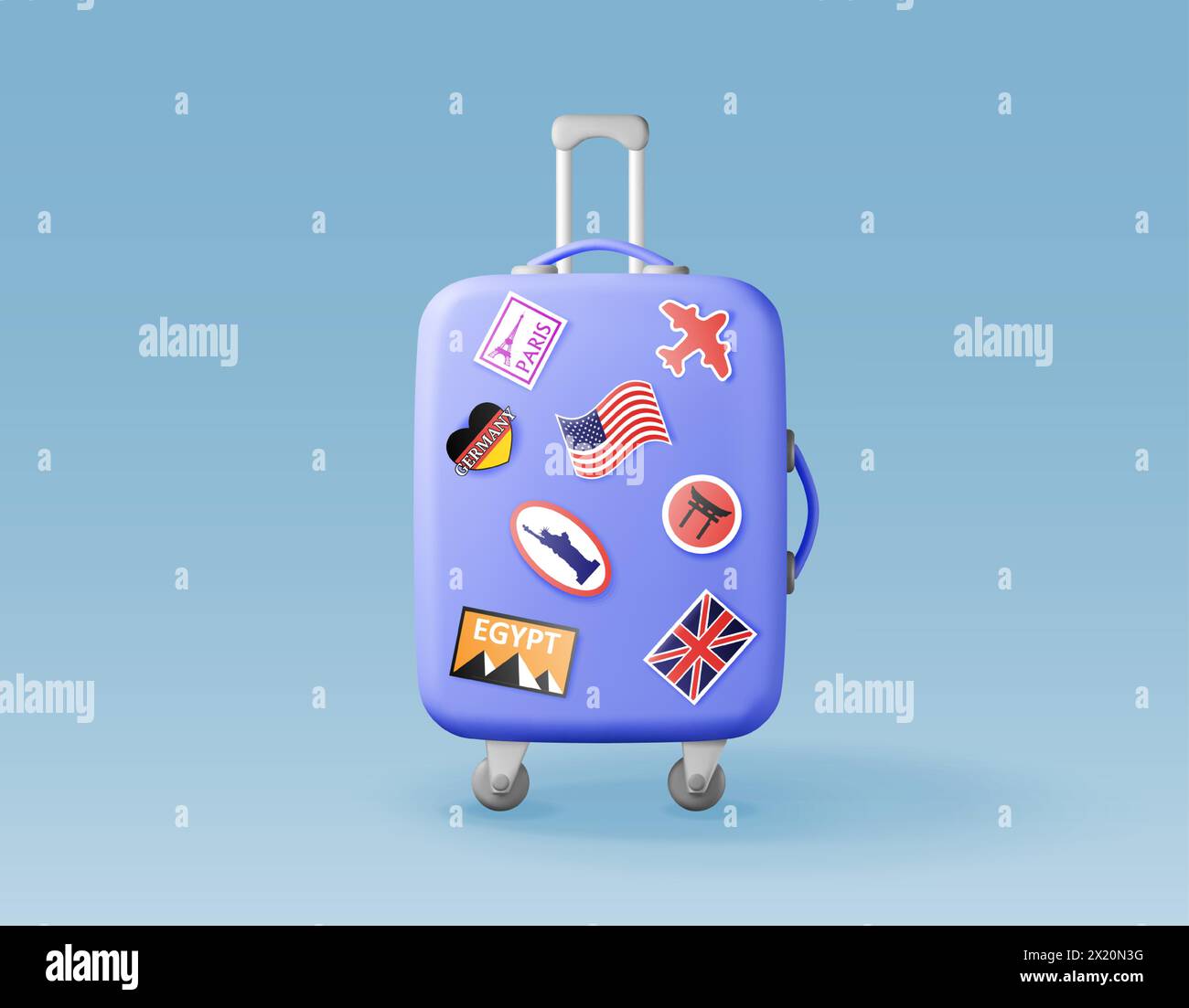 Blue suitcase travel stickers icon hi-res stock photography and images ...